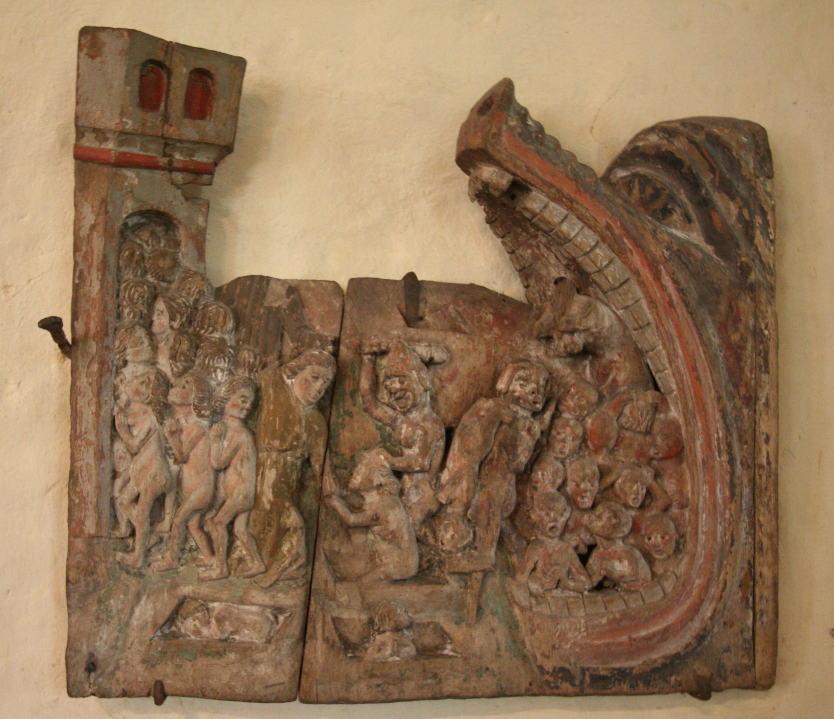 Himmlisches Jerusalem Weltgericht aus Holz aus Vesene (1475-1500) Kuriosa