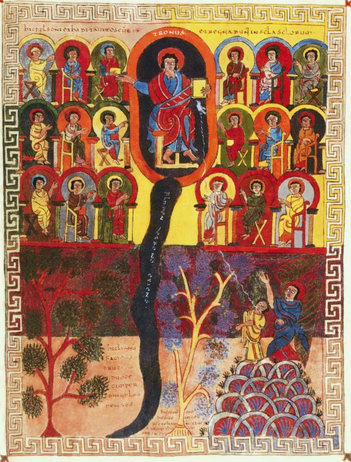 Himmlisches Jerusalem Morgan-Beatus (um 950) und Urgell-Beatus (um 975 ...