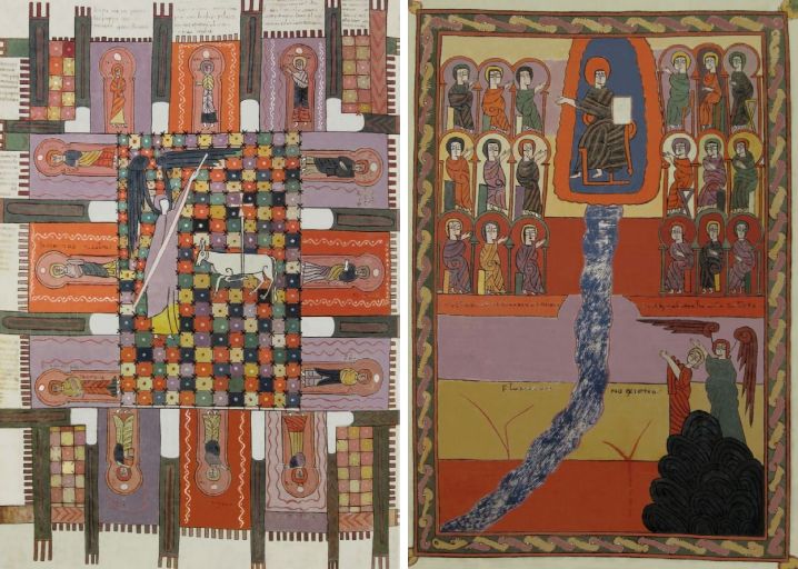 Himmlisches Jerusalem Morgan-Beatus (um 950) und Urgell-Beatus (um 975 ...