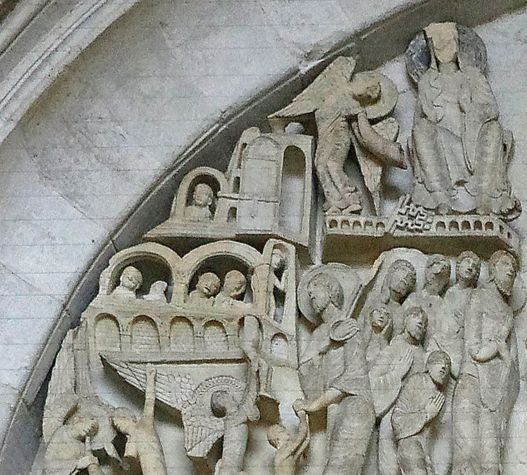 Himmlisches Jerusalem Gislebertus: Tympanon der Kathedrale von Autun ...