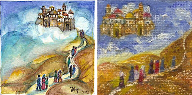 Himmlisches Jerusalem Anonyme Pilgermalerei aus Jerusalem (um 2000) Zeichnungen